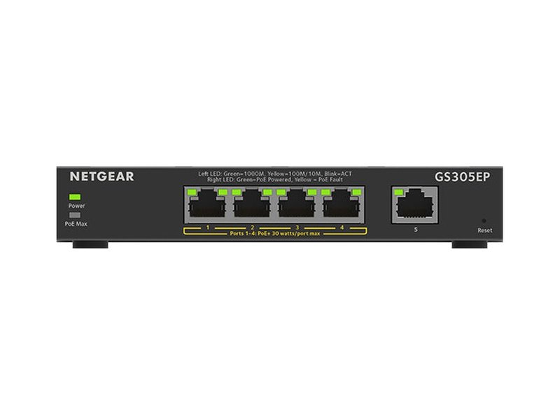 Netgear GS305EP-100AUS 5-Port 63W Gigabit PoE+ Plus Switch – ADYASTORE