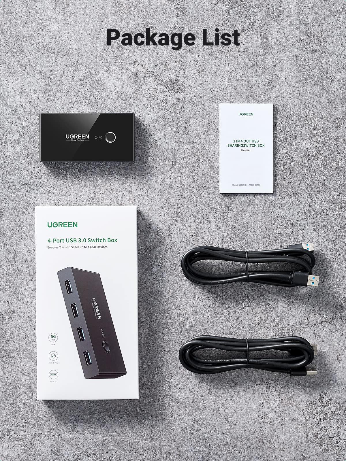 Ugreen USB 3.0 4-Port Switch – ADYASTORE